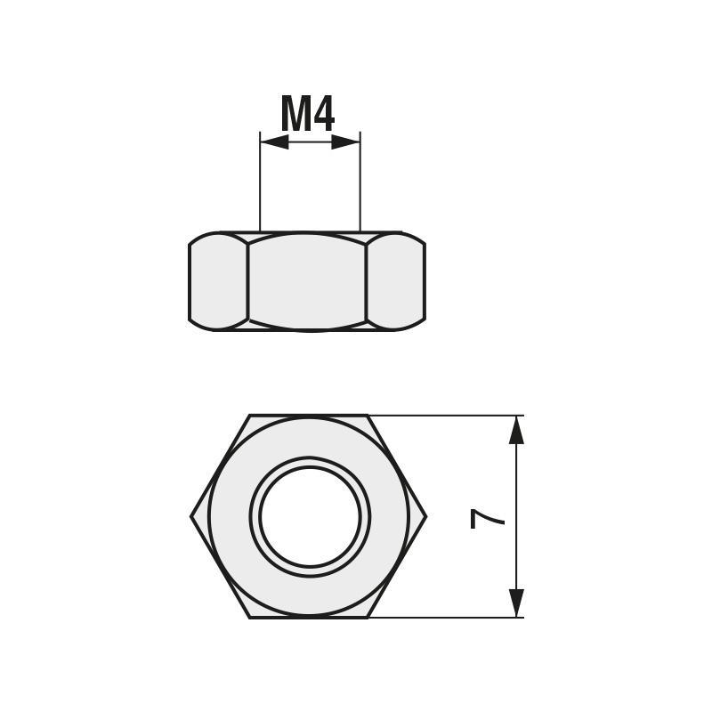 tuerca hexagonal din 934 inoxidable a2 metrica m-6 (caja 1000)