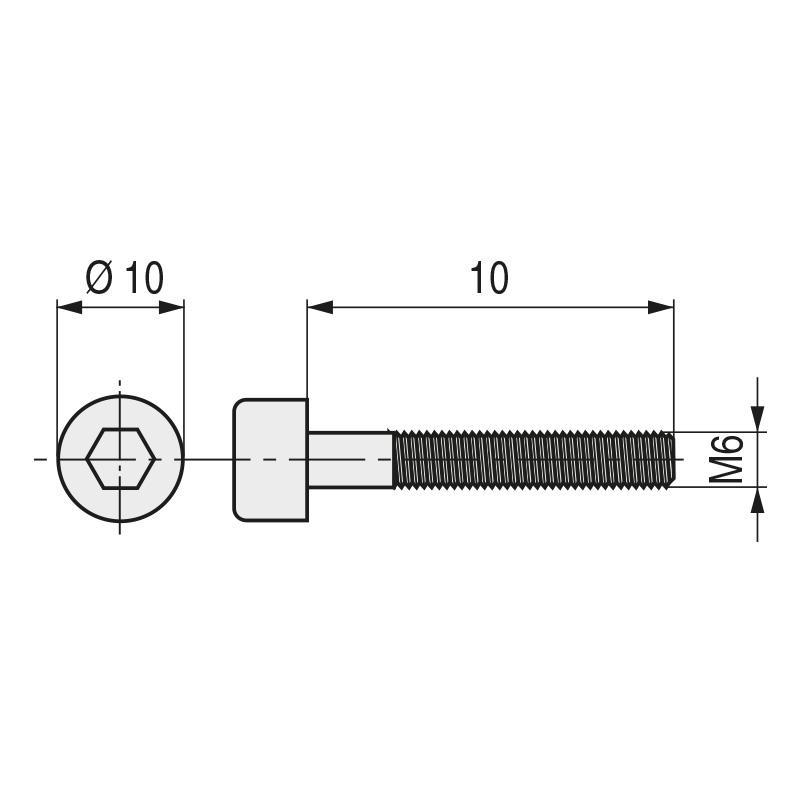 tornillo rosca metal allen din 912 zinc largo 25mm metrica m-6