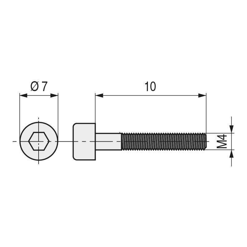 tornillo rosca metal allen din 912 acero inoxidable largo 50nm metrica m-10